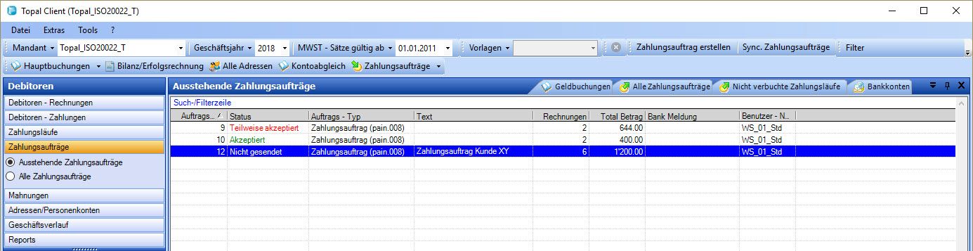 Zahlungsauftrag (LSV / Direct Debit) - ISO Standard