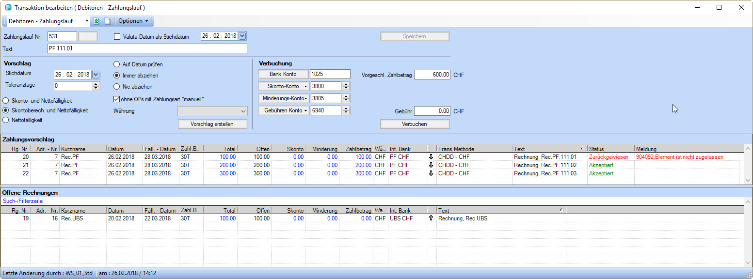 Zahlungsauftrag (LSV / Direct Debit) - ISO Standard