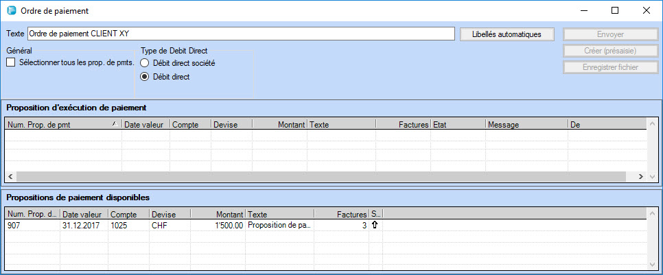 Aide Topal Comptabilité Ordres LSV / Direct Debit - standard ISO