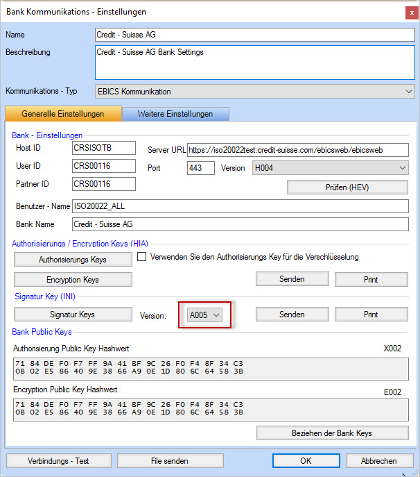 Releases Notes EBICS - Report Anpassungen in der INI Datei